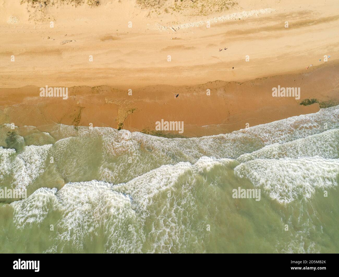 La Tranche-sur-Mer (central-western France): aerial view of the beach ...