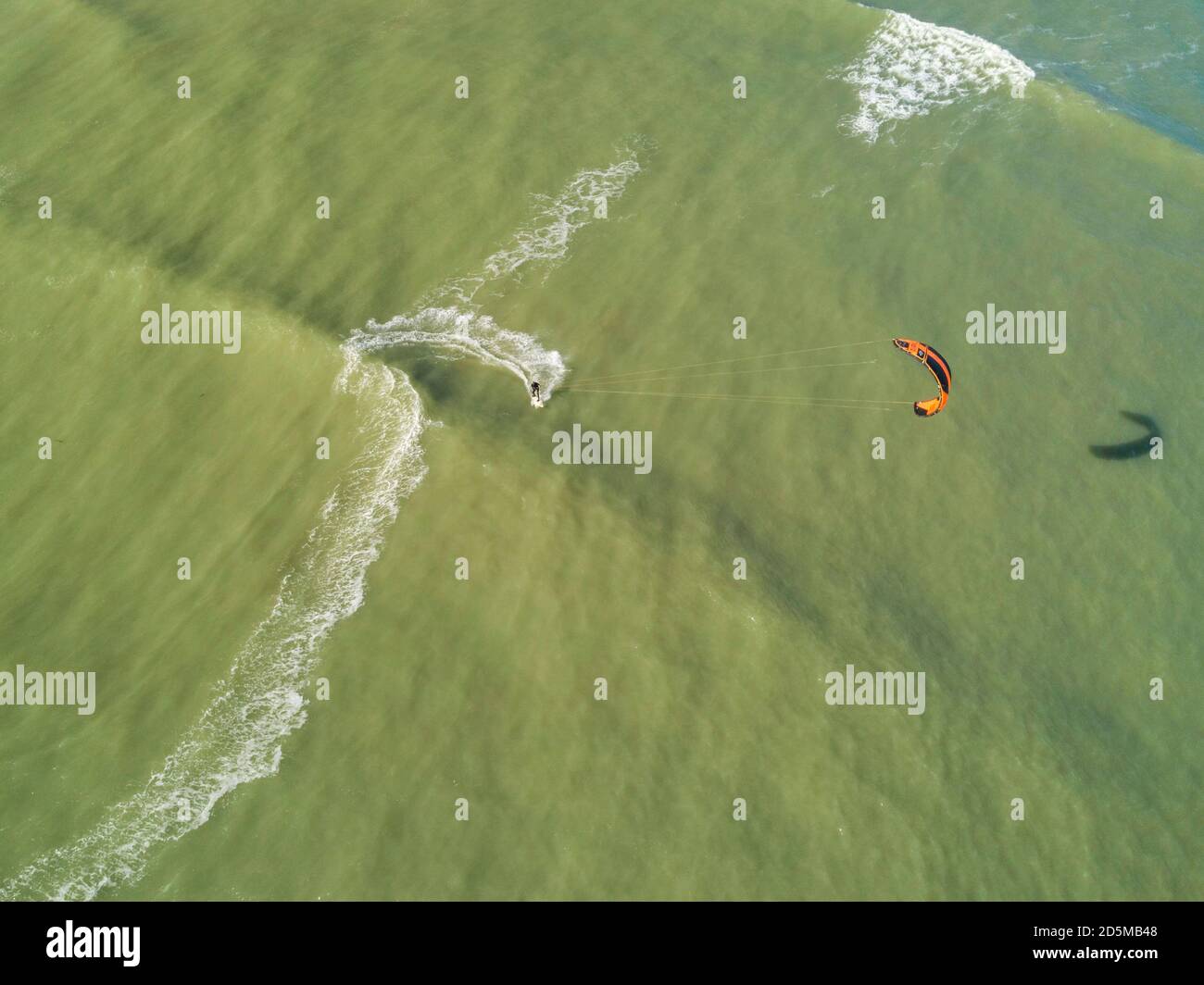 La Tranche-sur-Mer (central-western France): aerial view of the beach ...