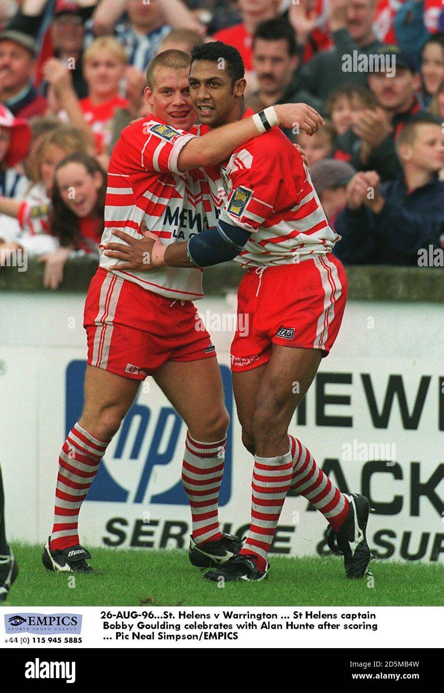 26-AUG-96. St. Helens v Warrington ... St Helens captain Bobbie ...