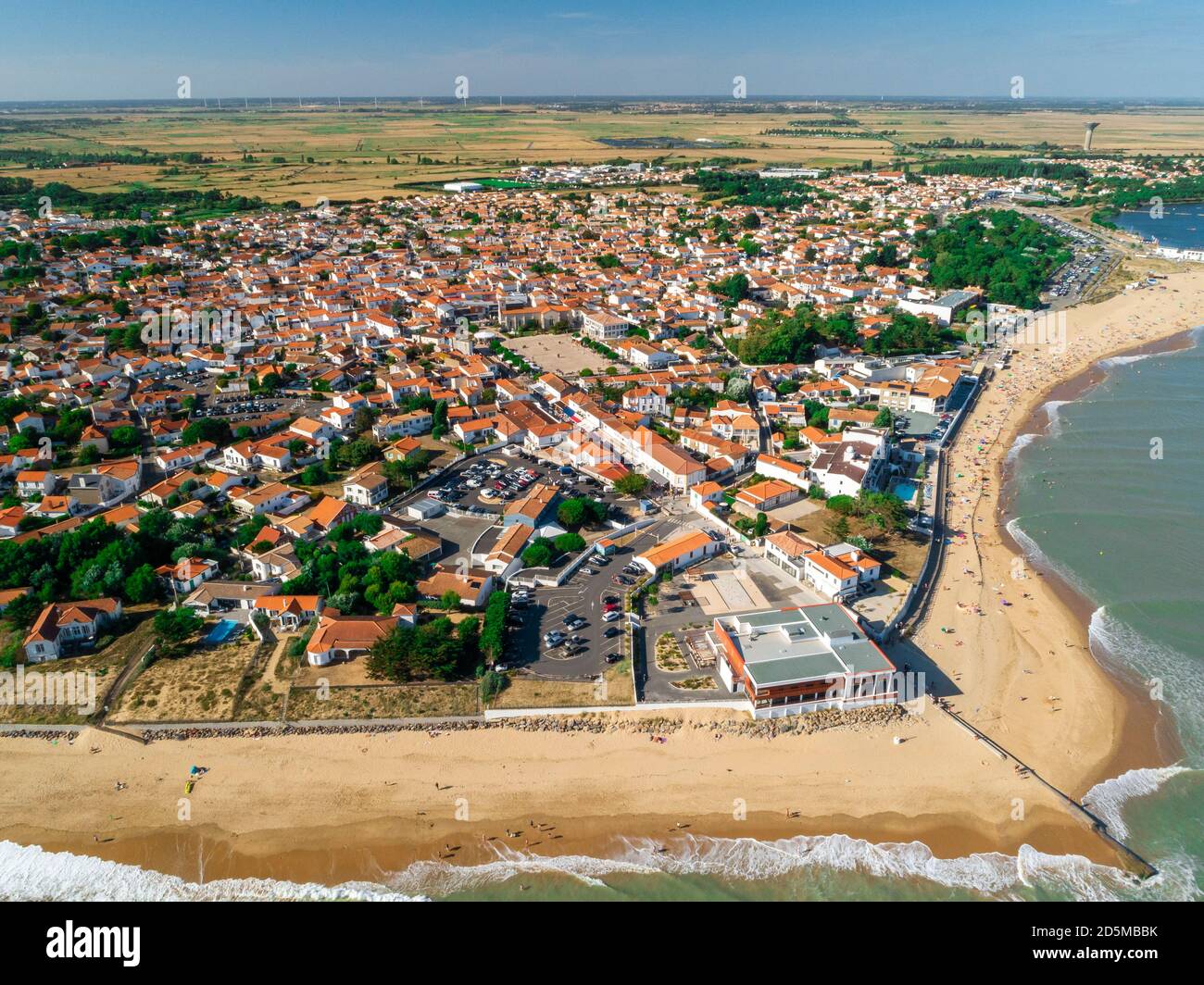 La Tranche-sur-Mer (central-western France): aerial view of the village ...