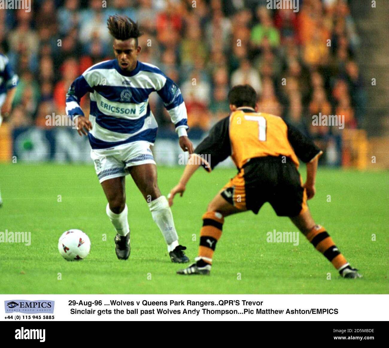 QPR'S Trevor Sinclair gets the ball past Wolves Andy Thompson Stock ...