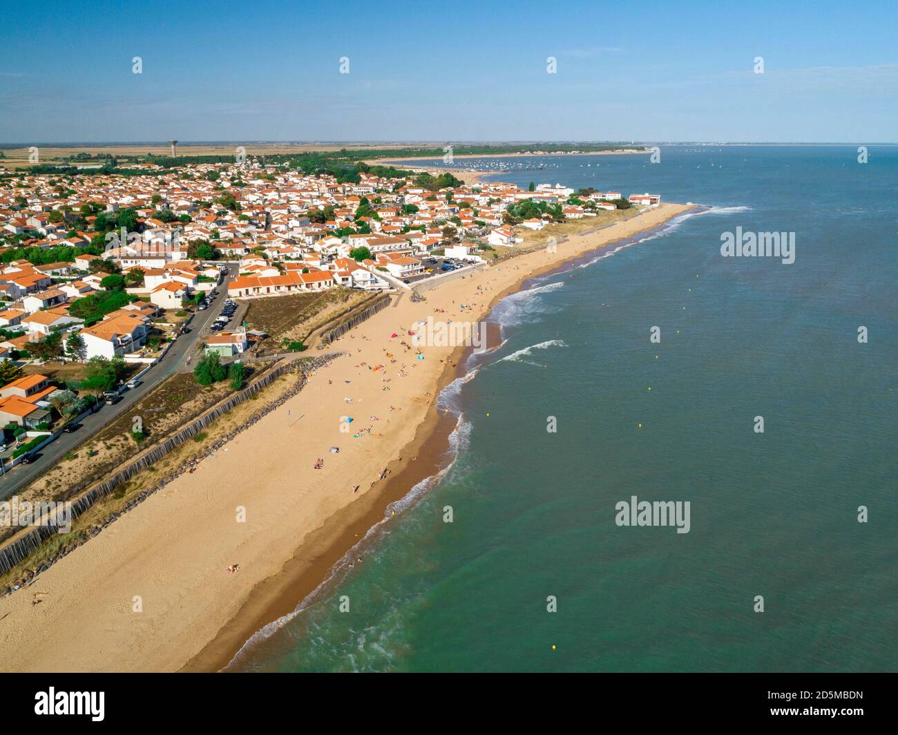 La Tranche-sur-Mer (central-western France): aerial view of the village ...