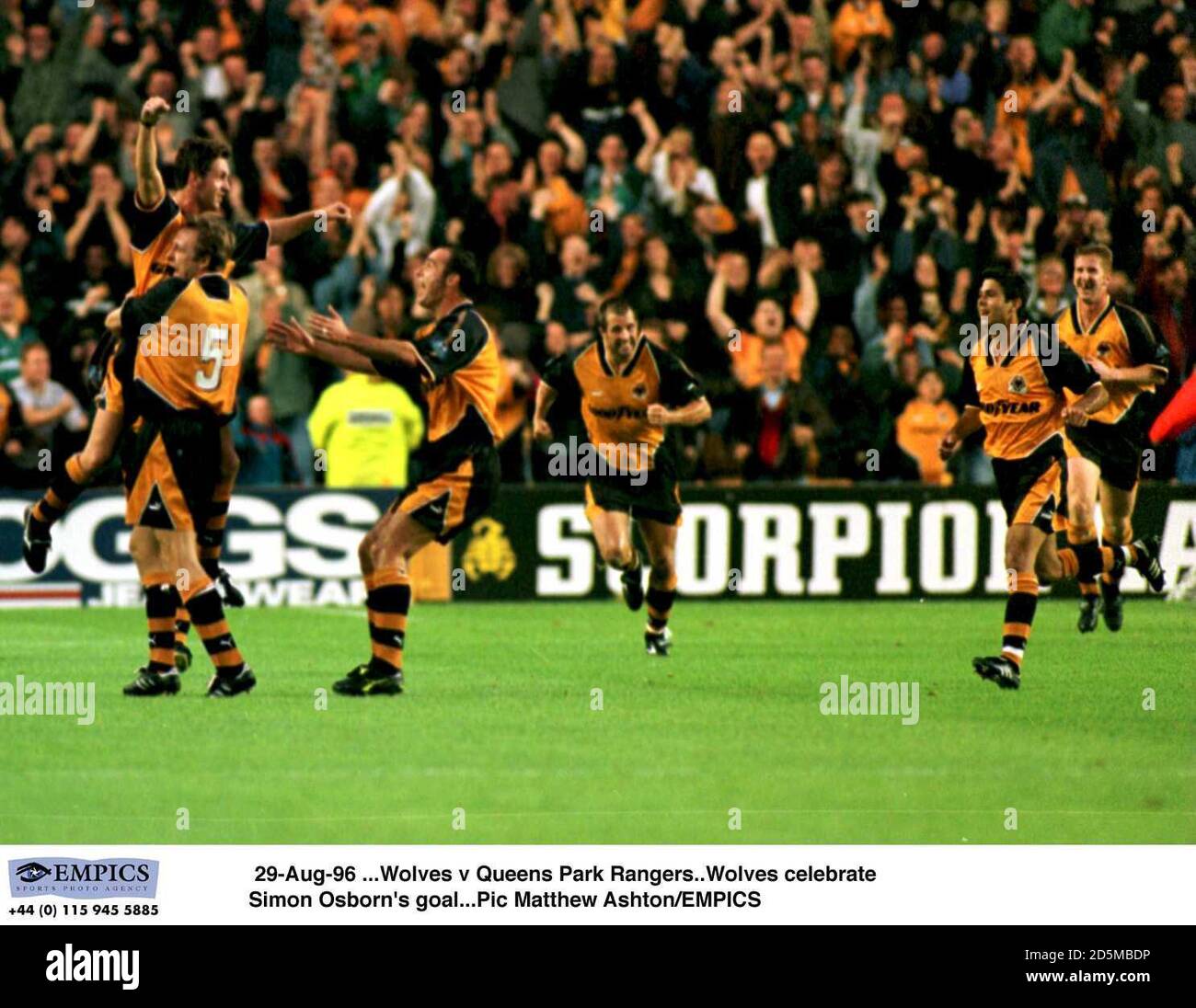 29-Aug-96 ...Wolves v Queens Park Rangers. Wolves celebrate Simon ...