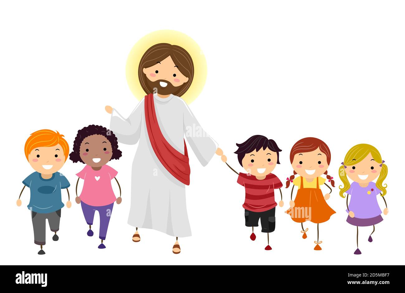 Children Walking With Jesus