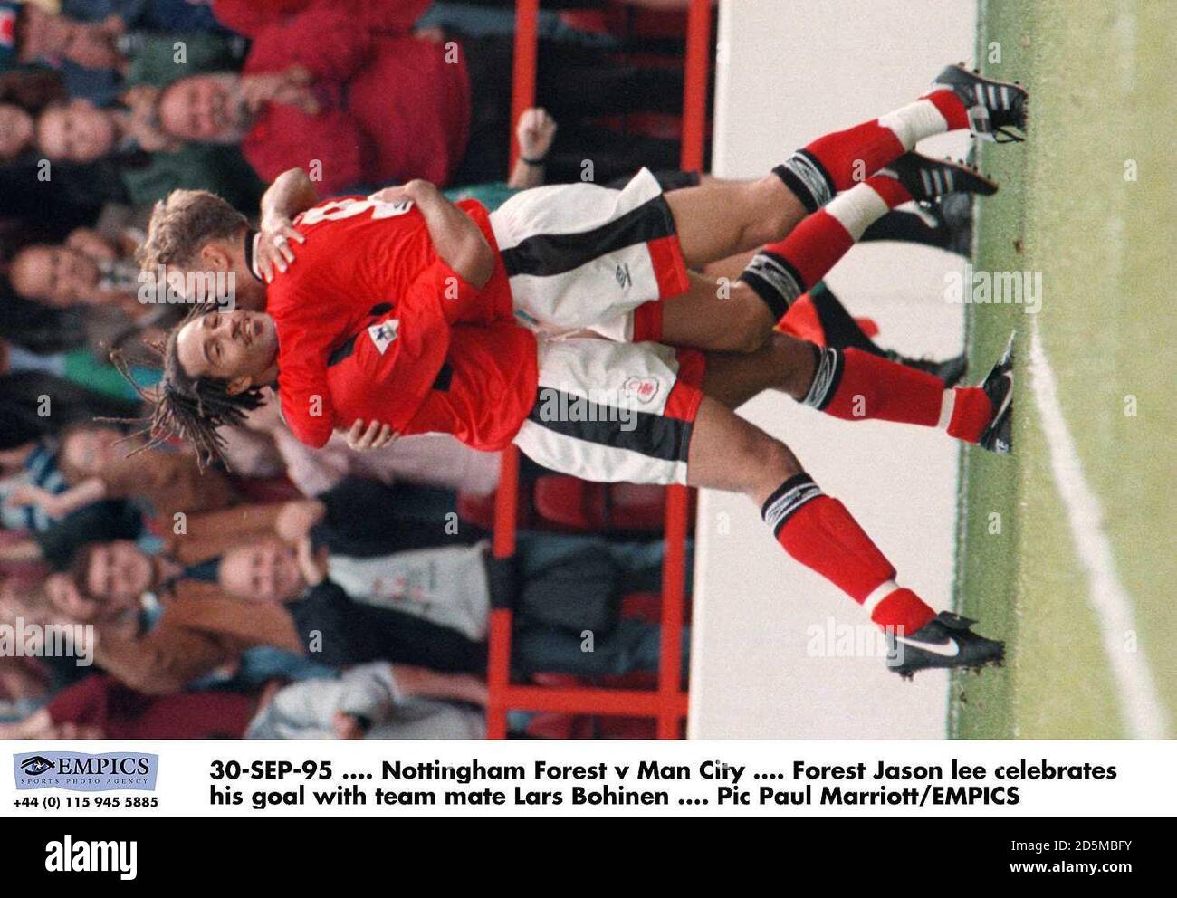 30-SEP-95 .... Nottingham Forest v Man City .... Forest Jason lee ...