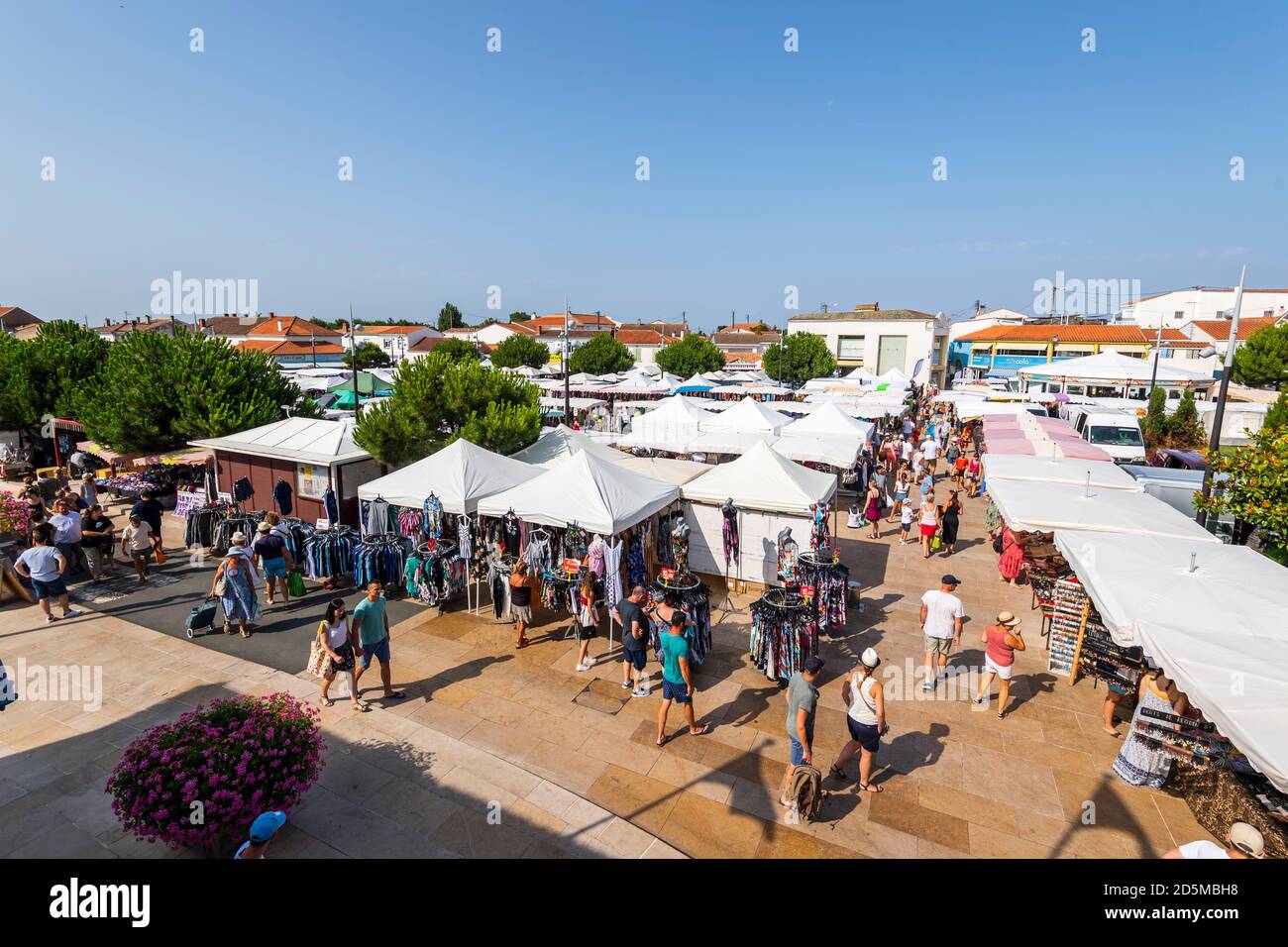 La Tranche-sur-Mer (central-western France): aerial view of “place de ...