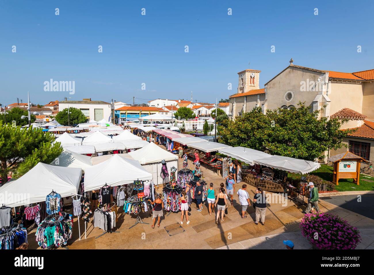 La Tranche-sur-Mer (central-western France): aerial view of “place de ...