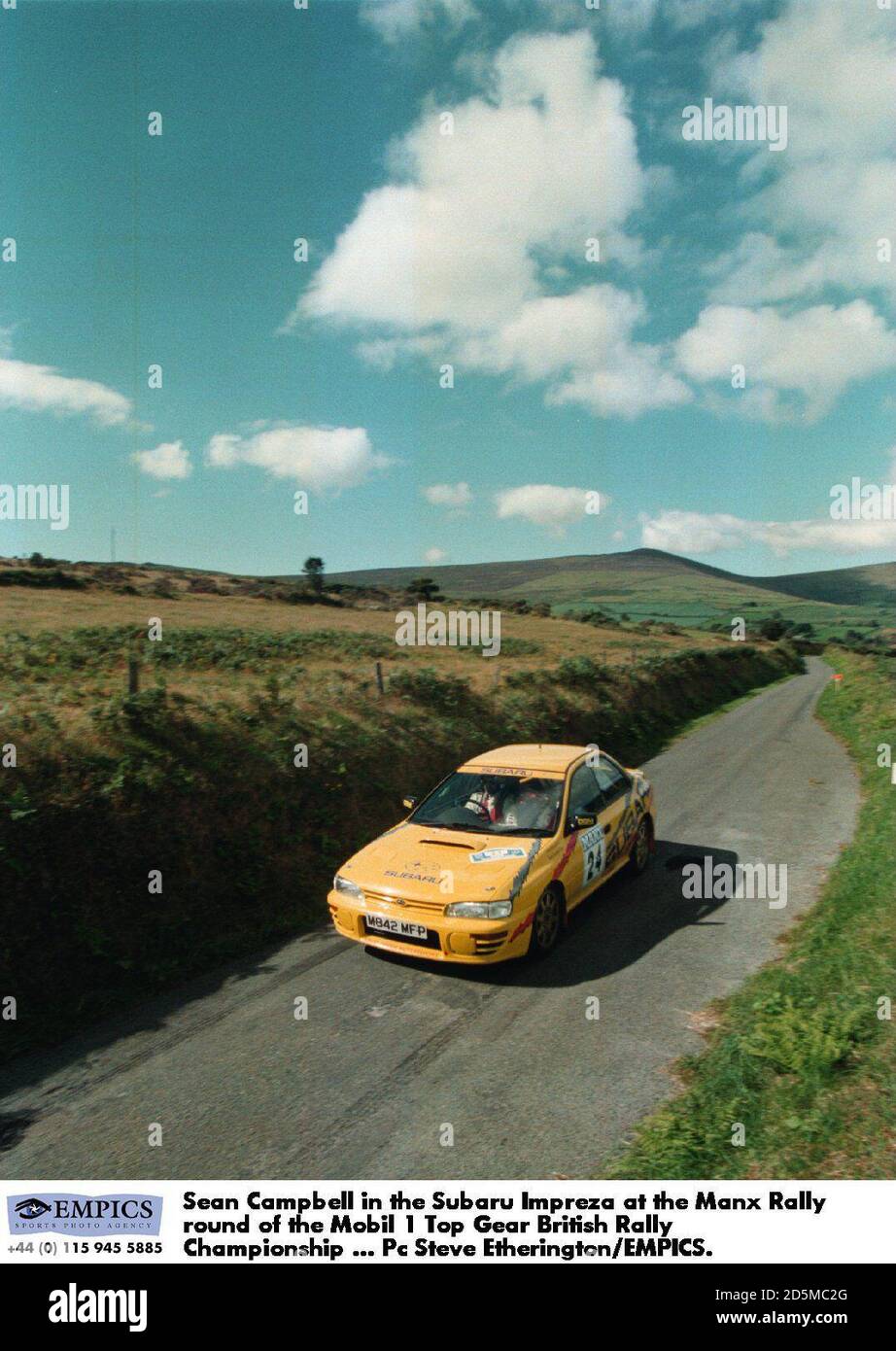 Sean Campbell in the Subaru Impreza at the Manx Rally round of the ...