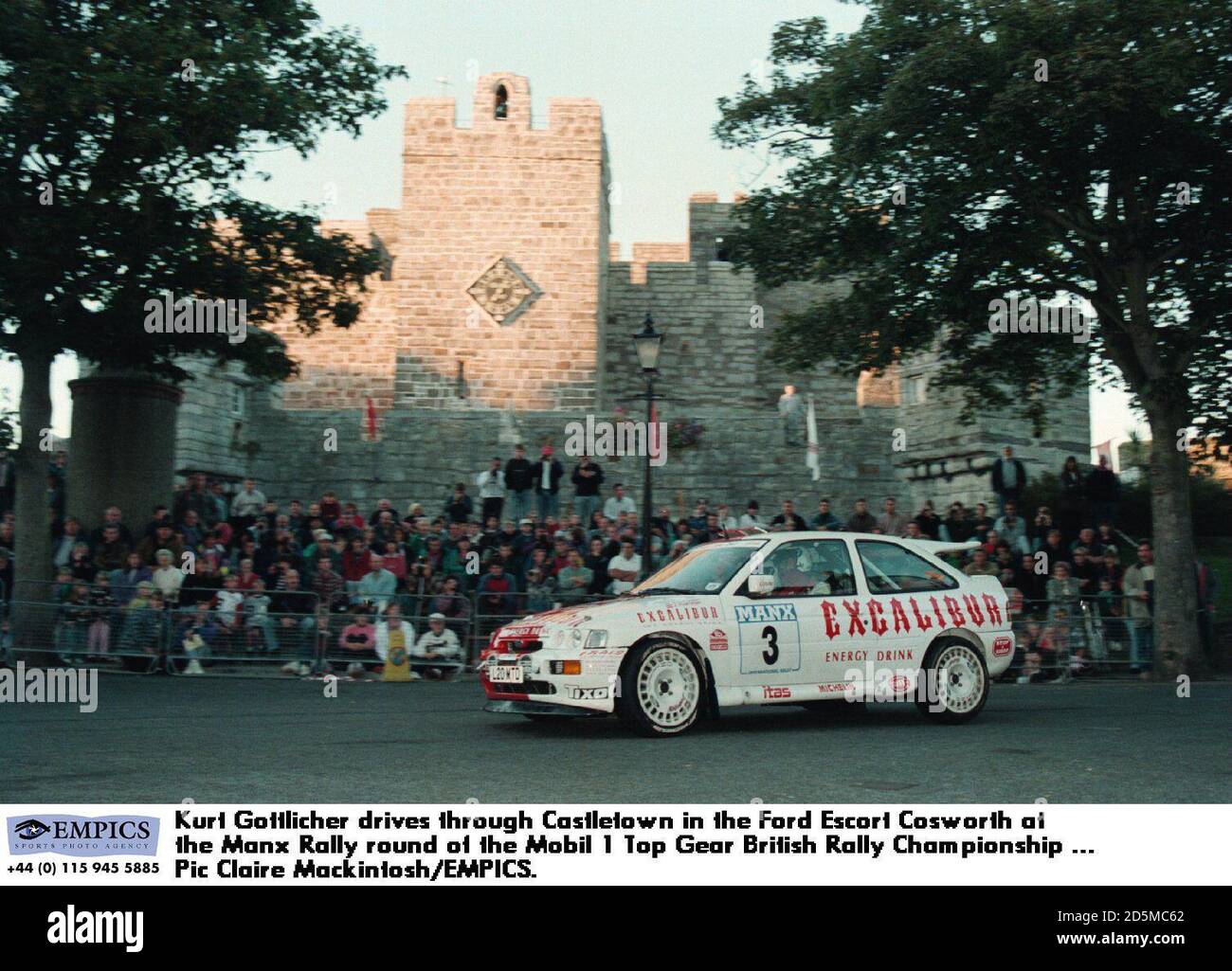 Kurt Gottlicher drives through Castletown in the Ford Escort Cosworth ...