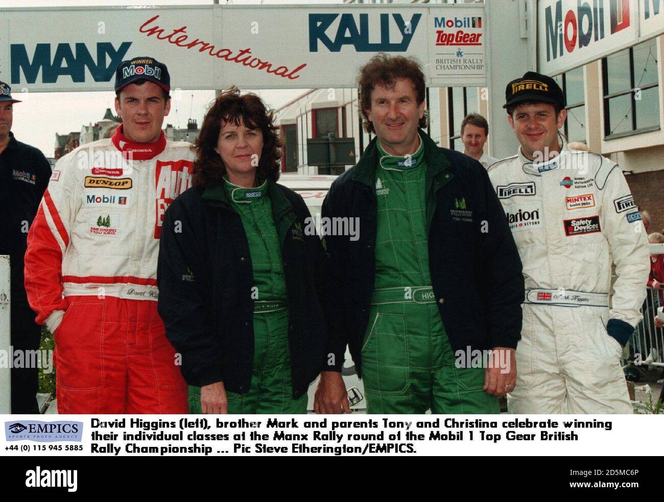 David Higgins (left), brother Mark and parents Tony and Christina ...