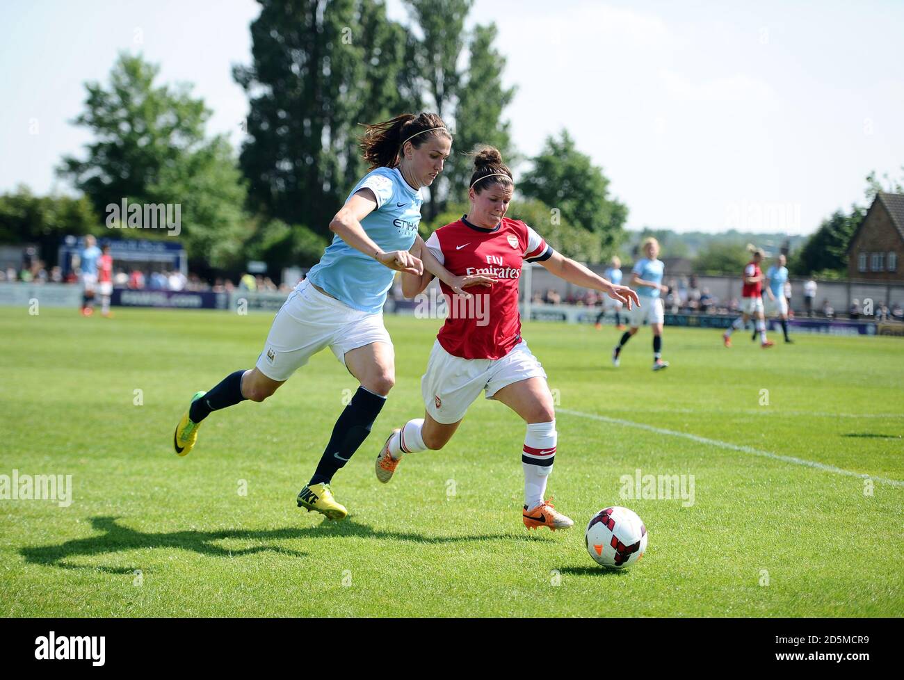 Arsenal's Emma Mitchell (right) and Manchester City's Jill Scott (left ...