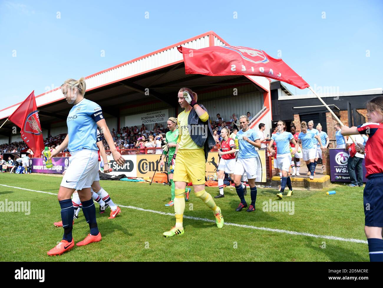 Manchester City's players walk out to face Arsenal Stock Photo - Alamy