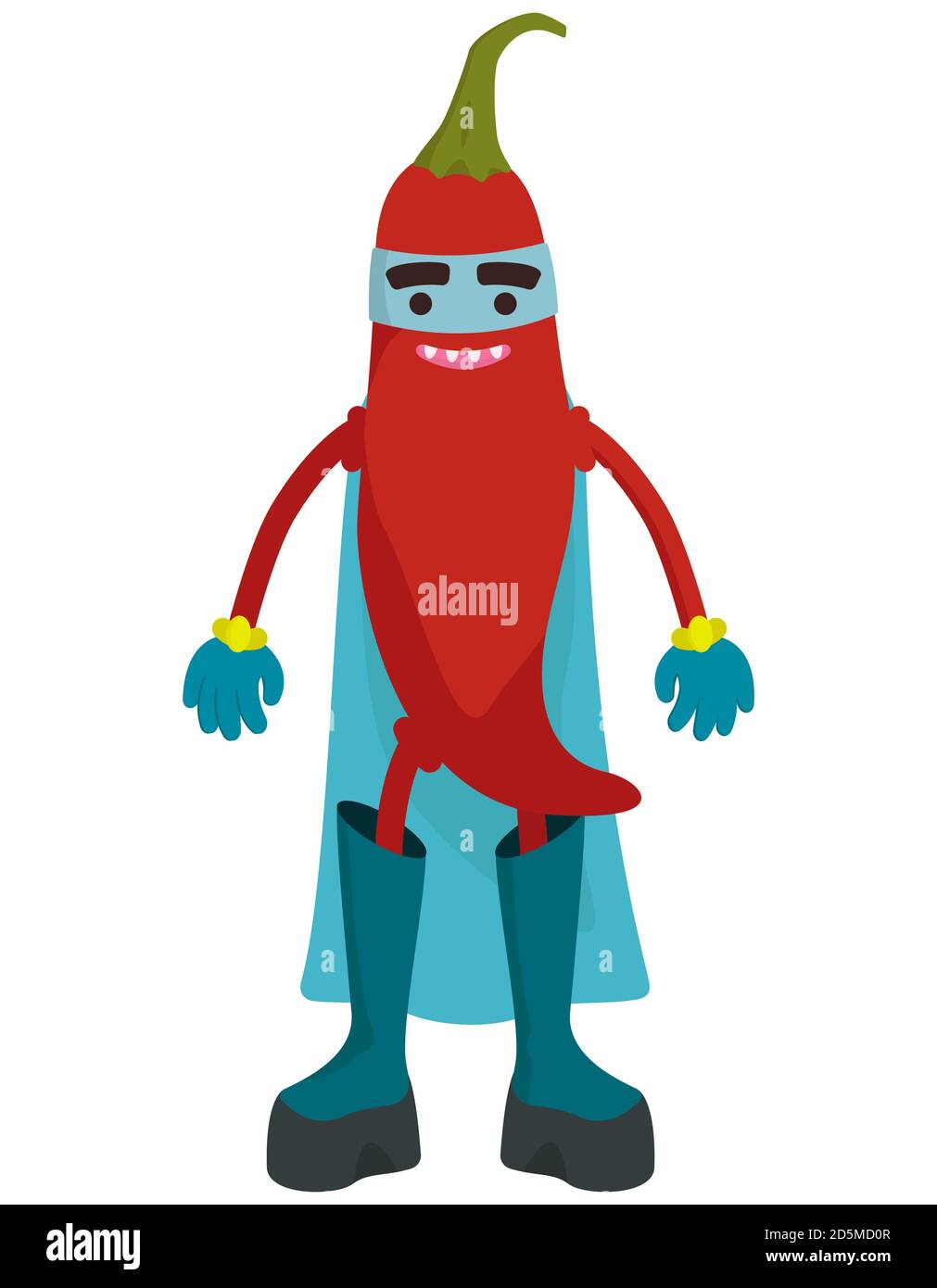 Funny vegetable superhero. Chilli in cartoon style Stock Vector Image ...