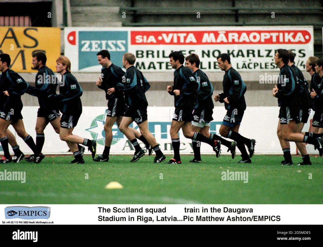 The Scotland squad train in the Daugava stadium in Riga, Latvia Stock ...