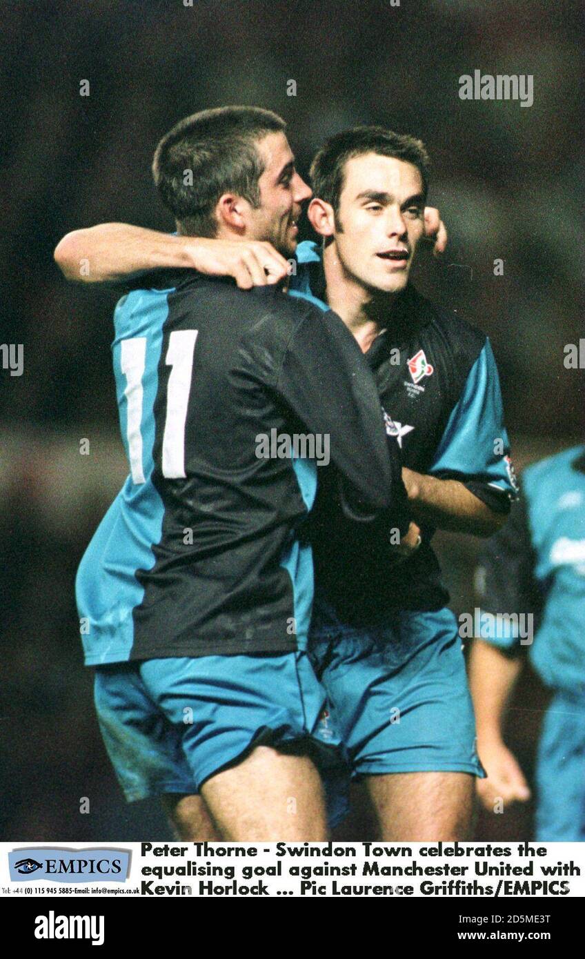 Peter Thorne - Swindon Town celebrates the equalising goal against ...