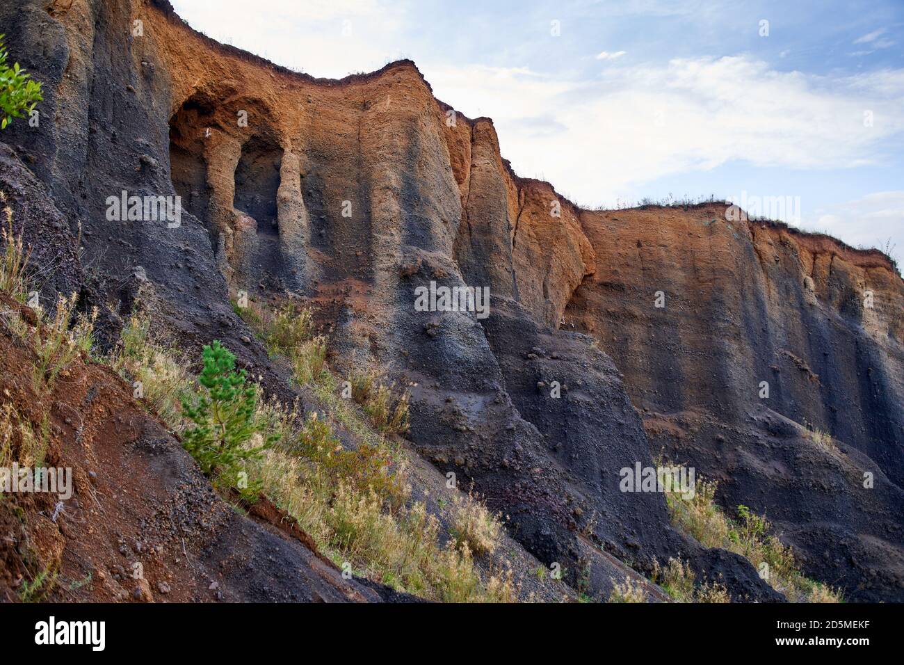 Inside the caldera of an extinct volcano - basalt, dross and other ...