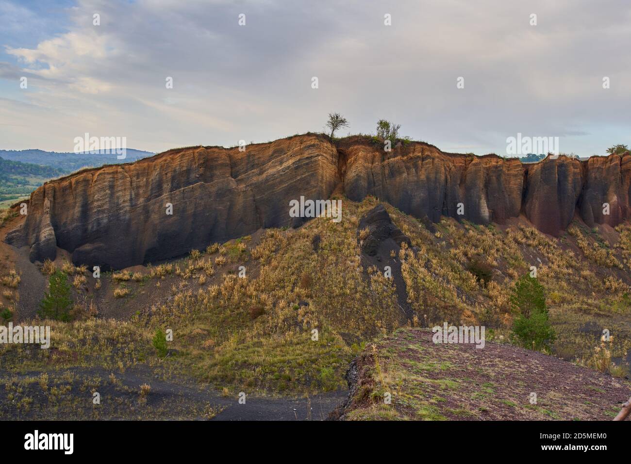 Inside the caldera of an extinct volcano - basalt, dross and other ...