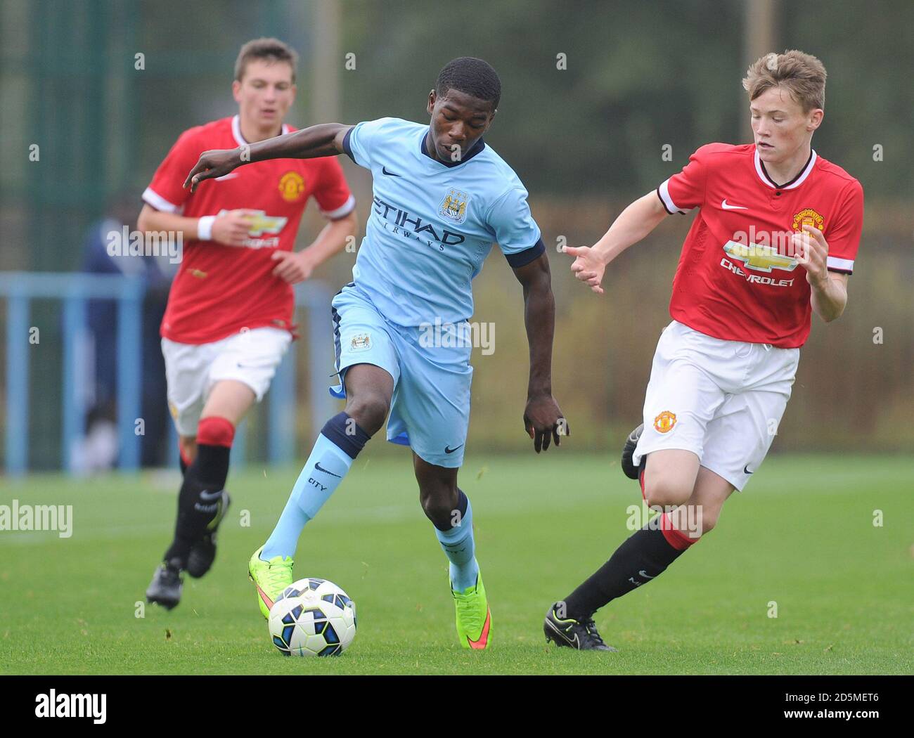 Manchester City's Isaac Buckley-Ricketts on the attack during the match ...