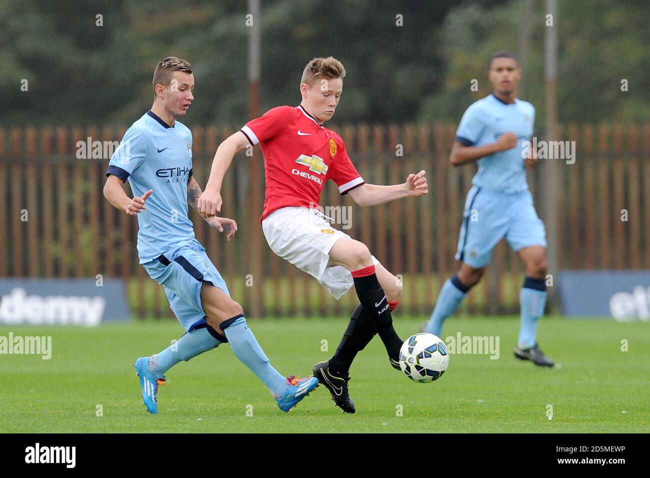 Manchester City's Bersant Celina and Manchester United's Scott ...