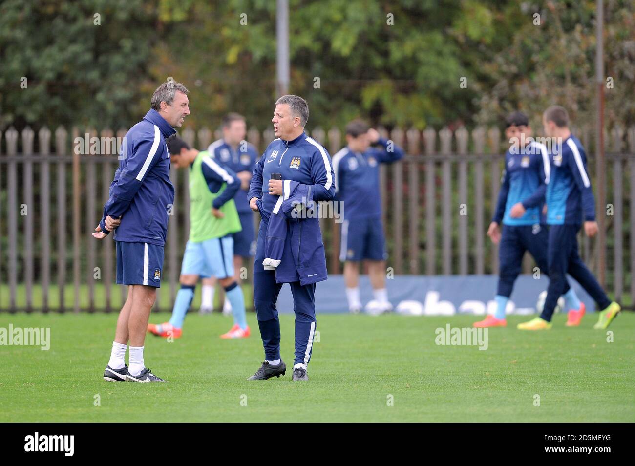 Manchester City academy coaches Mark Allen and Jason Wilcox (left) in ...