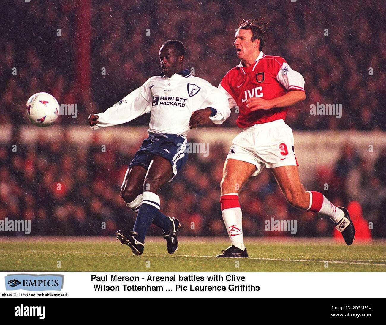 Paul Merson - Arsenal battles with Clive Wilson Tottenham Stock Photo ...