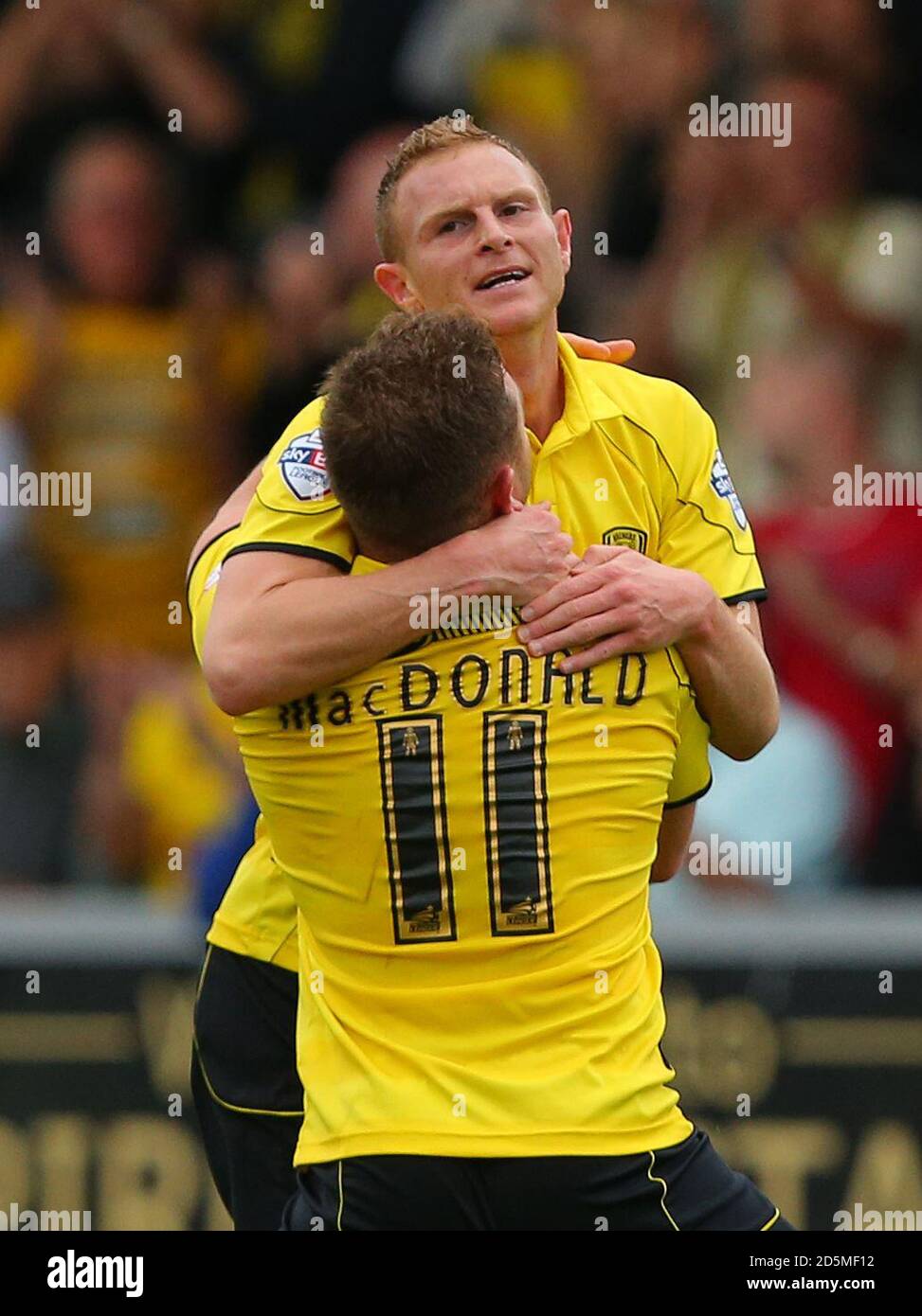 Burton Albion's Stuart Beavon celebrates with Burton Albion's Alex ...