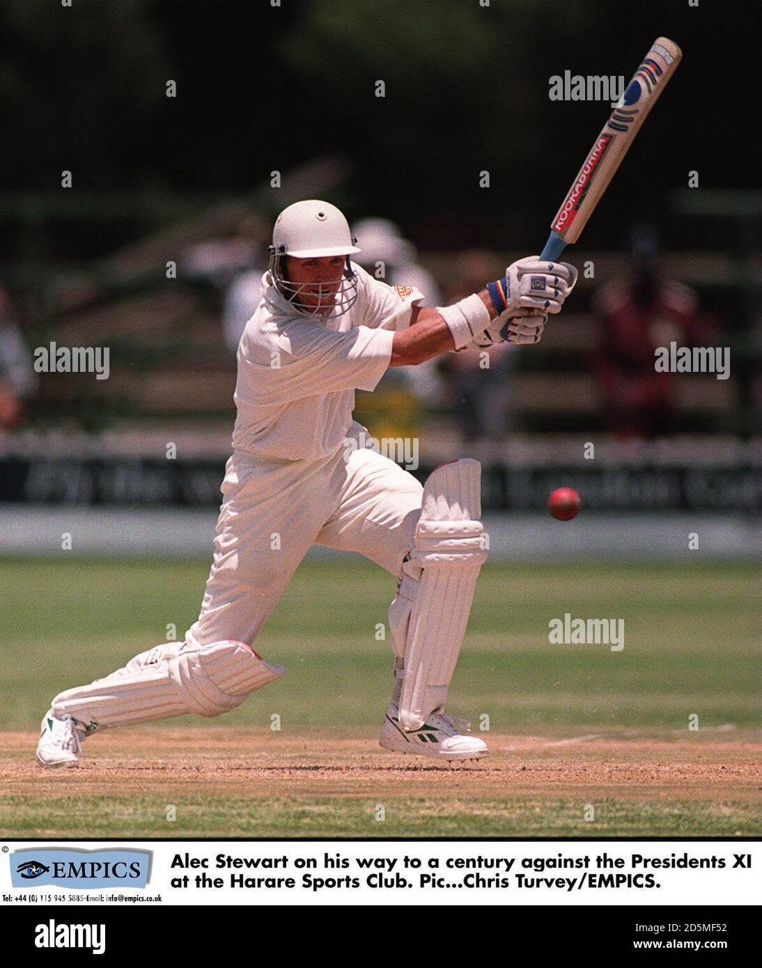 Alec Stewart on his way to a century against the Presidents XI at the ...