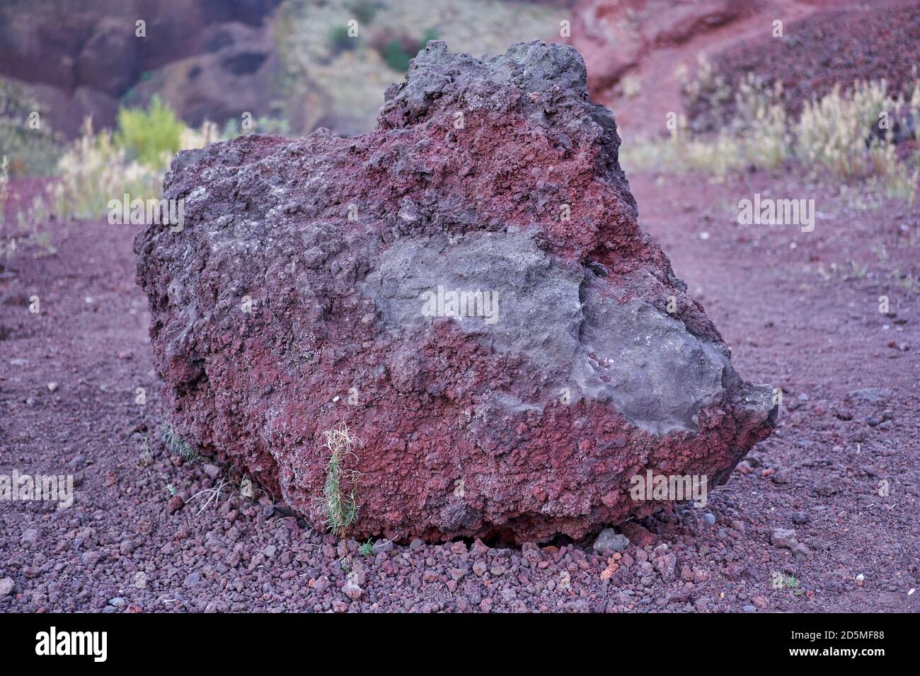 Inside the caldera of an extinct volcano - basalt, dross and other ...