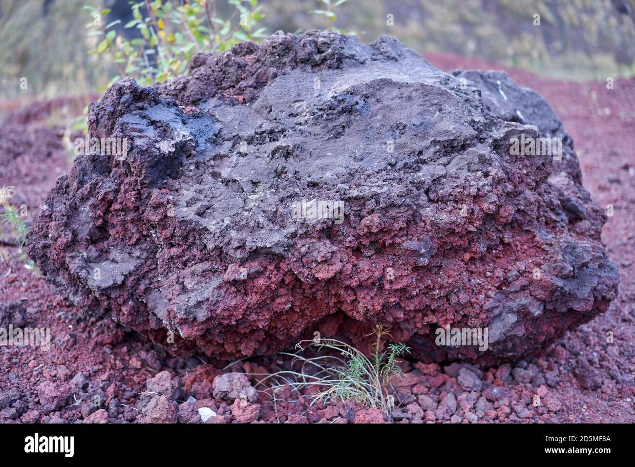 Inside the caldera of an extinct volcano - basalt, dross and other ...