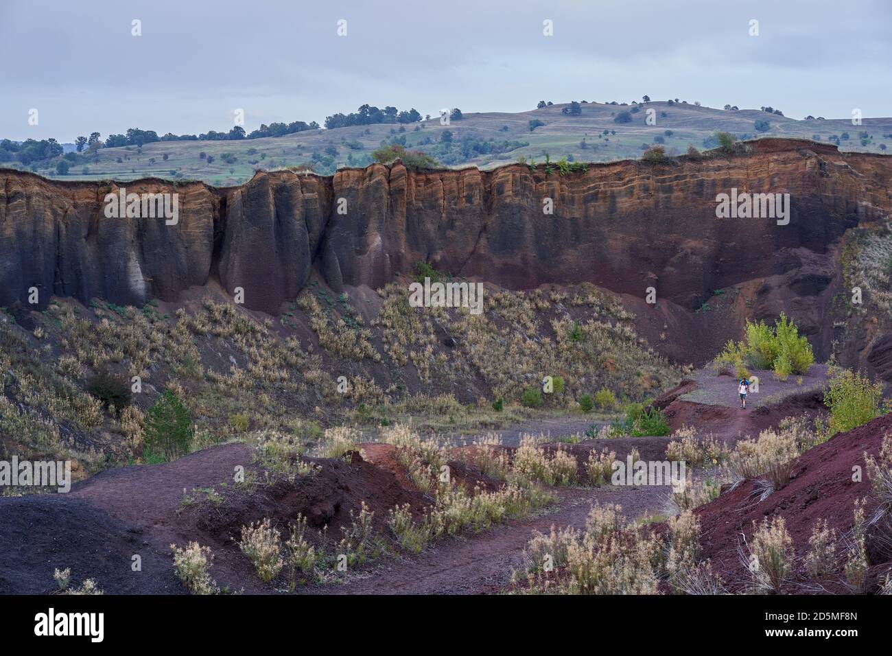 Inside the caldera of an extinct volcano - basalt, dross and other ...