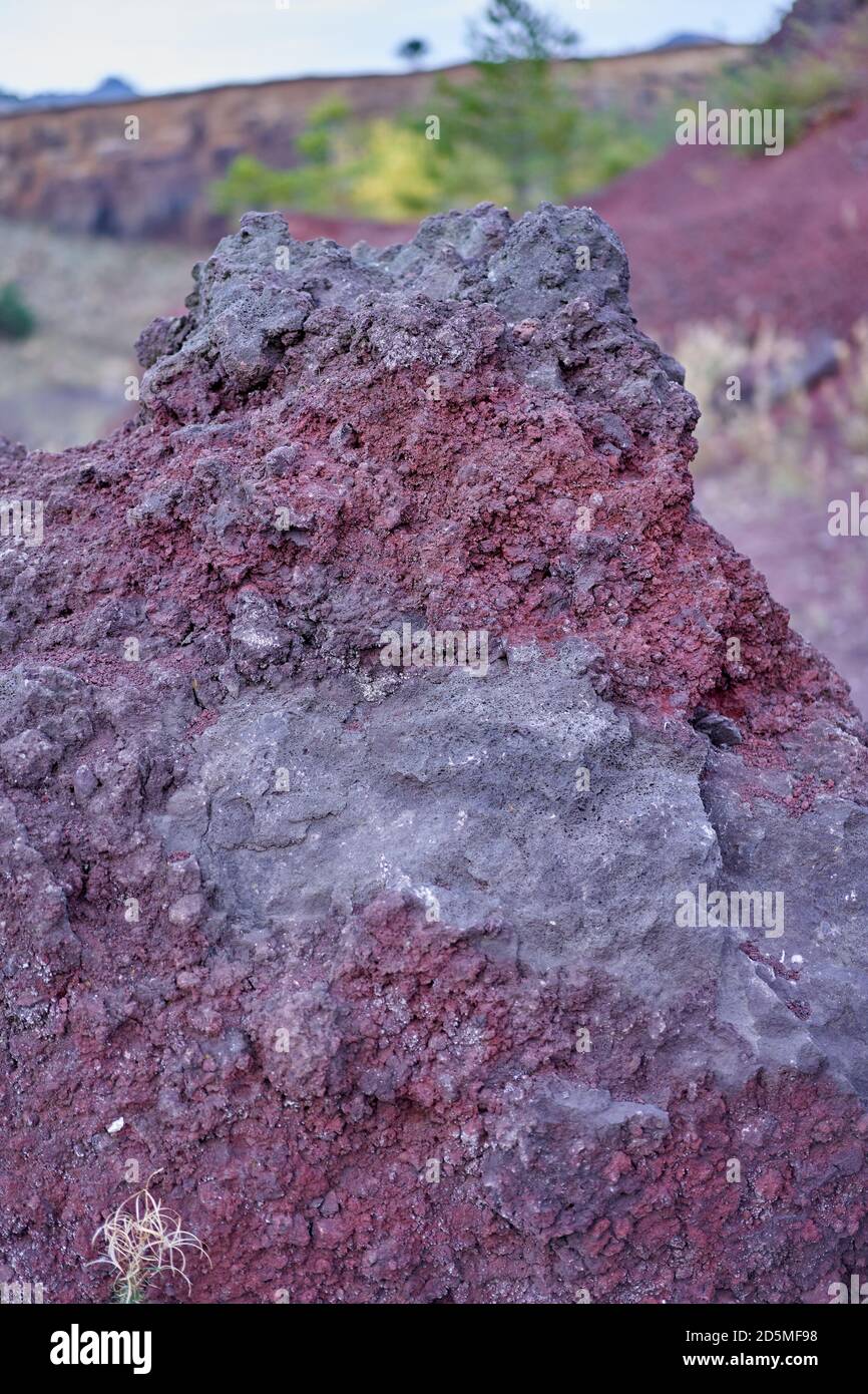 Inside the caldera of an extinct volcano - basalt, dross and other ...