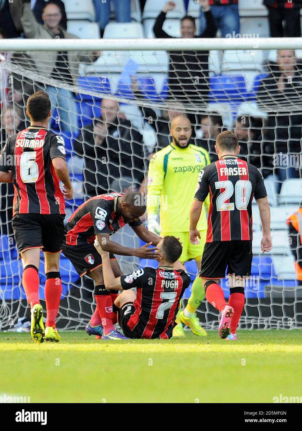 Bournemouth's Marc Pugh (Centre ground) celebrates after he scores his ...