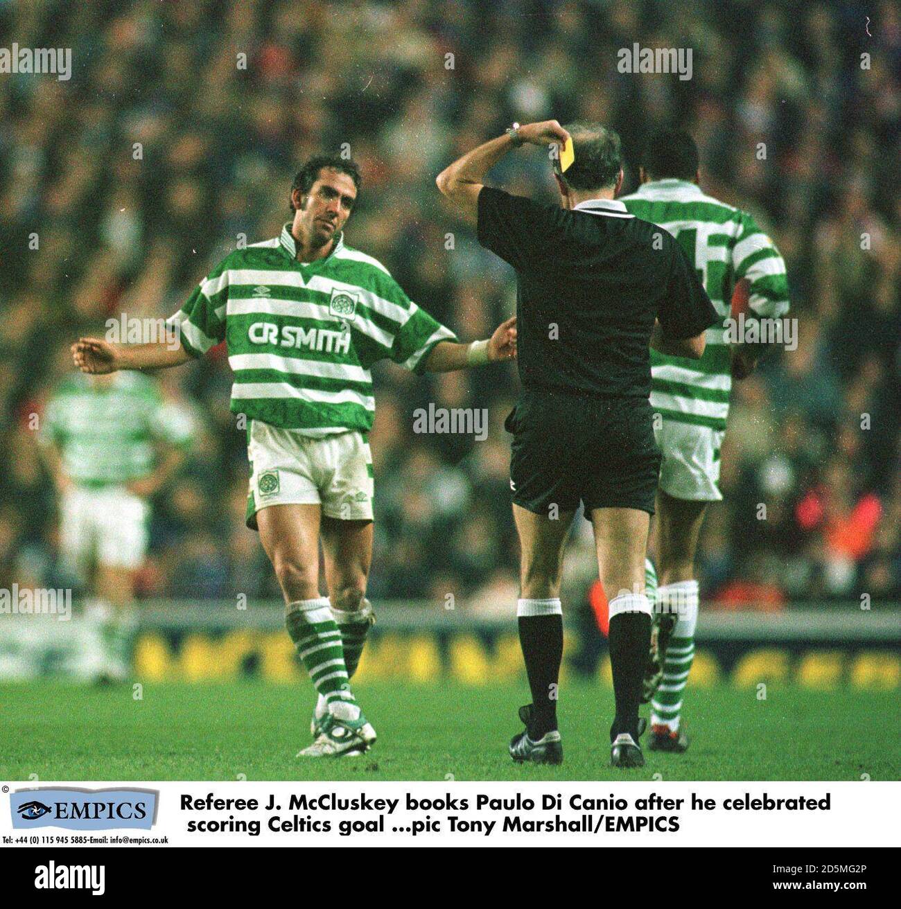 Referee Jim McCluskey books Paolo Di Canio after he celebrated scoring ...