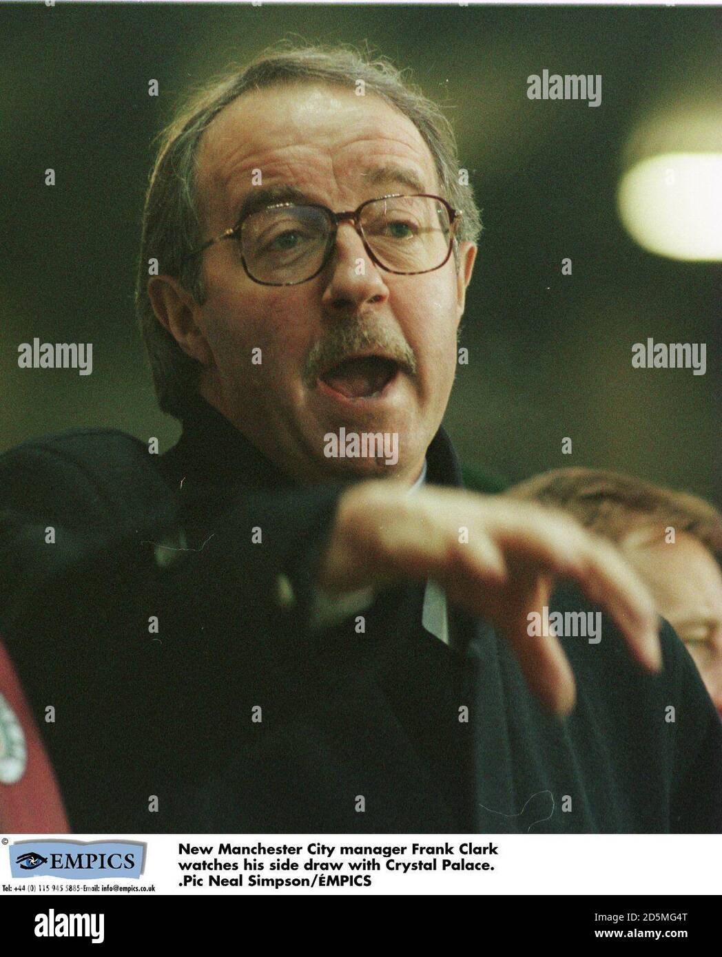 New Manchester City manager Frank Clark watches his side draw with ...