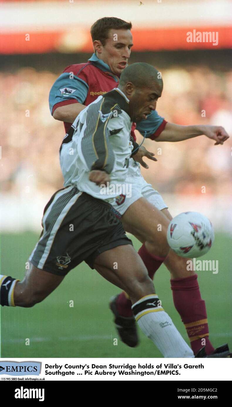 Derby County's Dean Sturridge holds of Villa's Gareth Southgate Stock ...