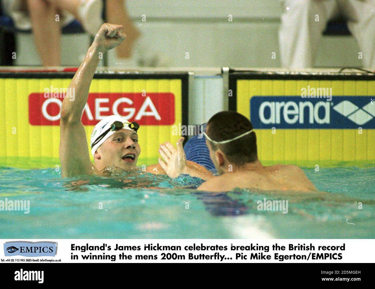 England's James Hickman celebrates breaking the British record in ...