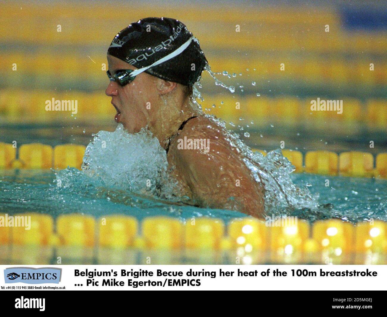 Belgium's Brigitte Becue during her heat of the 100m breaststroke Stock ...