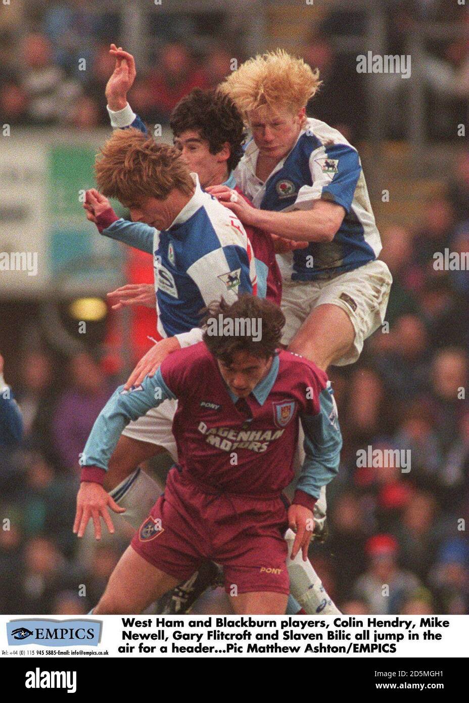 West Ham and Blackburn players, Colin Hendry, Mike Newell, Garry ...