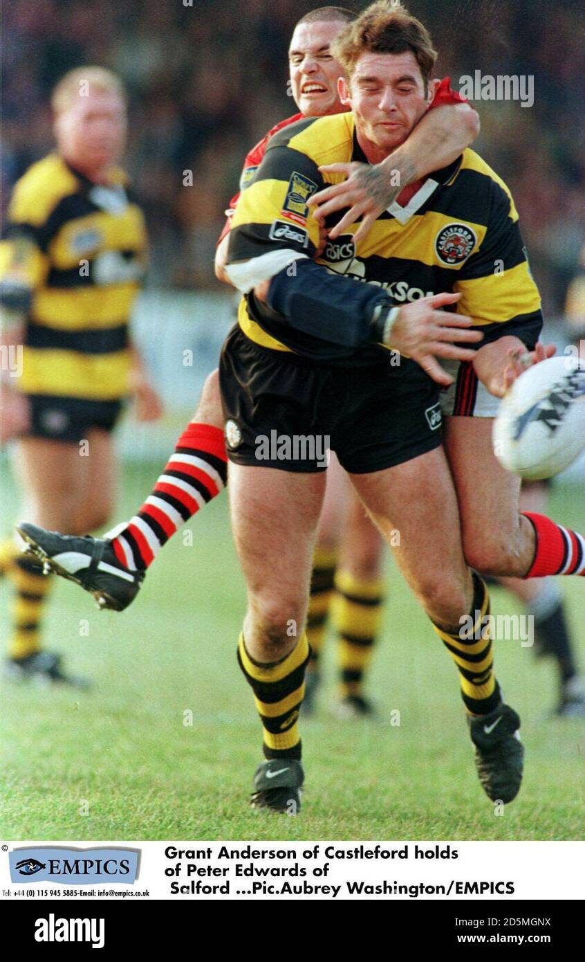 Grant Anderson of Castleford holds of Peter Edwards of Salford Stock ...