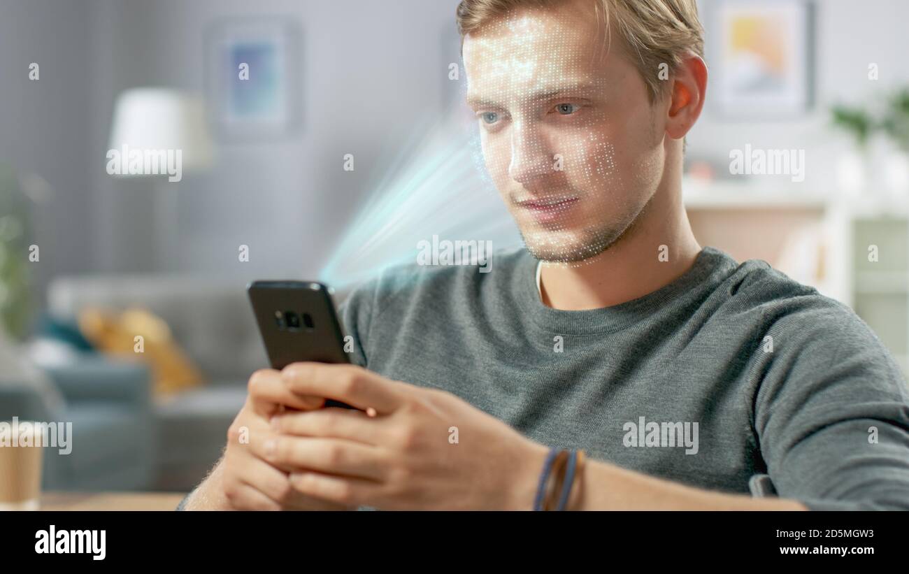 Young Man Identified by Biometric Facial Recognition Scanning Process ...