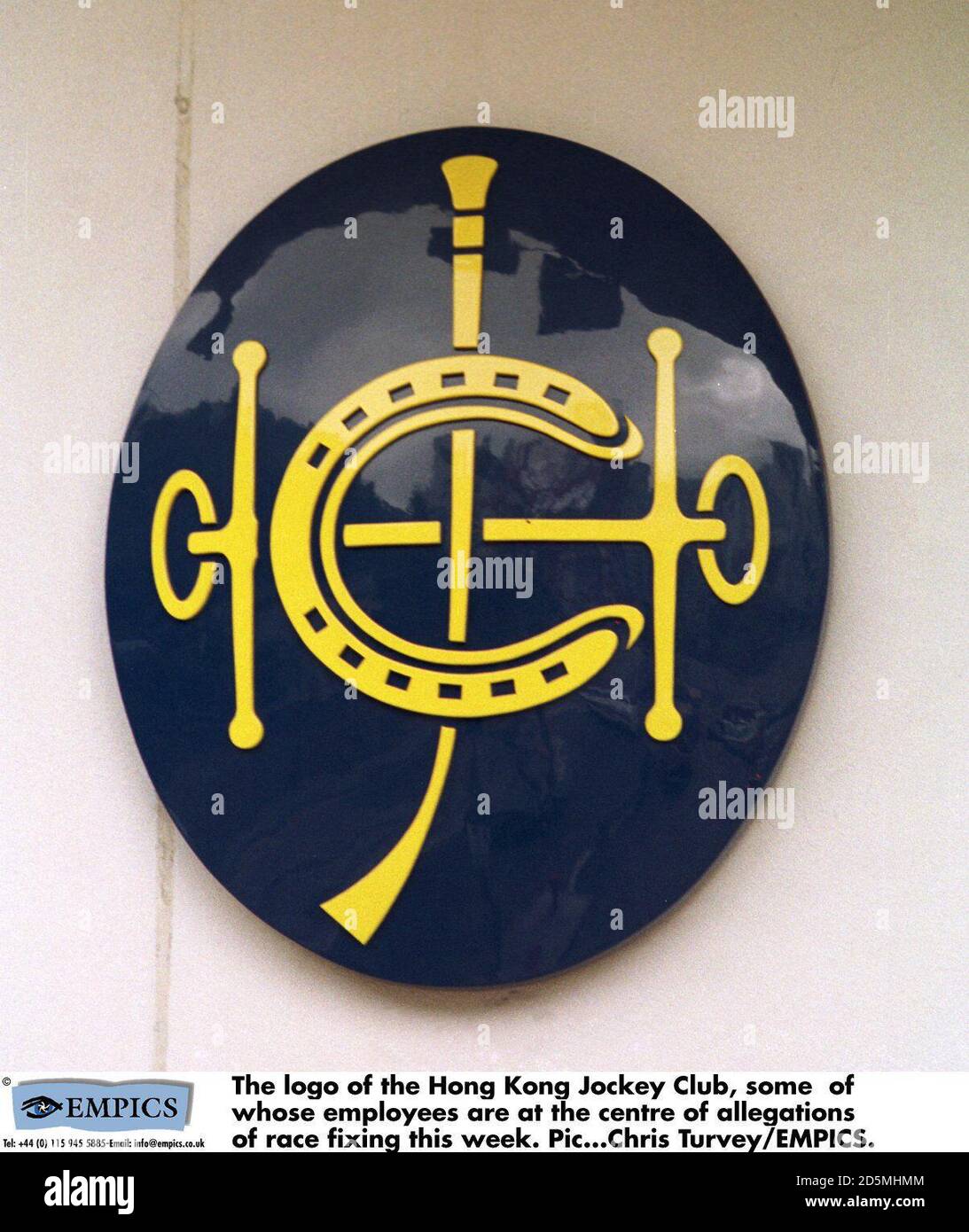 The logo of the Hong Kong Jockey Club, some of whose employees are at ...