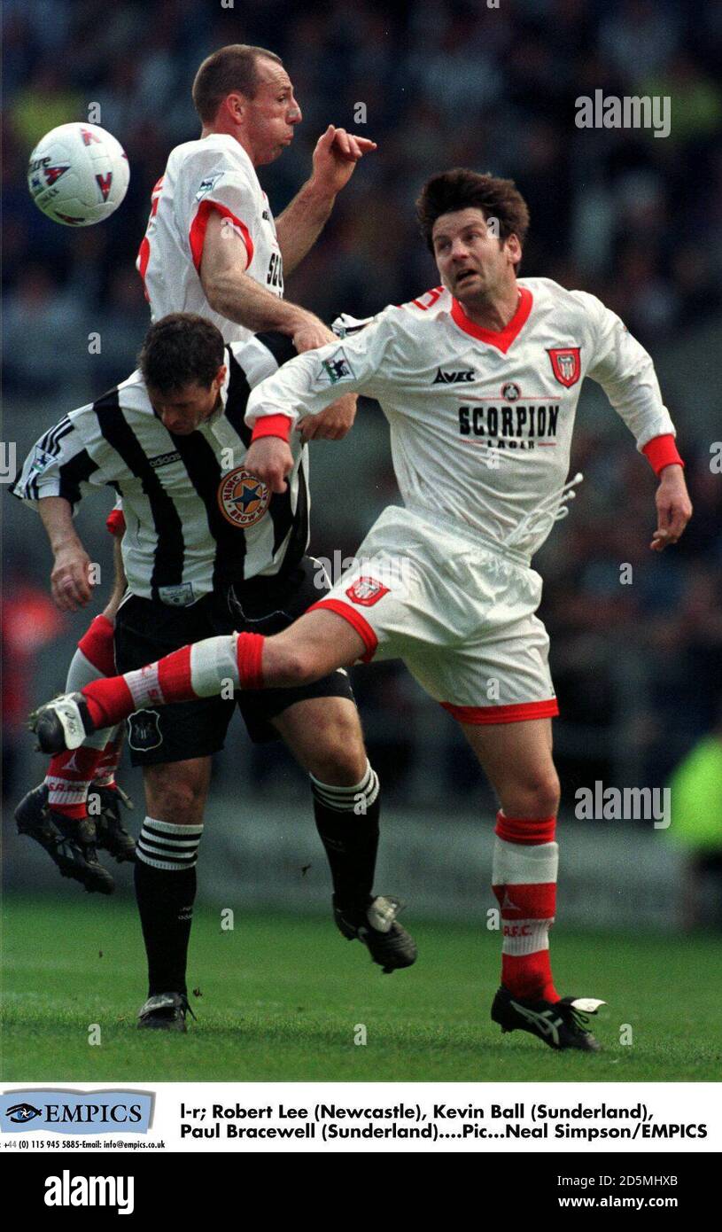 l-r; Robert Lee (Newcastle), Kevin Ball (Sunderland), Paul Bracewell ...