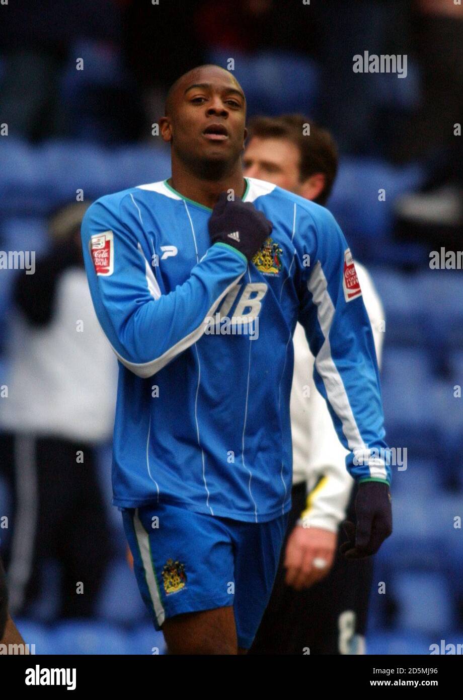 Wigan athletics nathan ellington celebrates scoring the opening goal hi ...