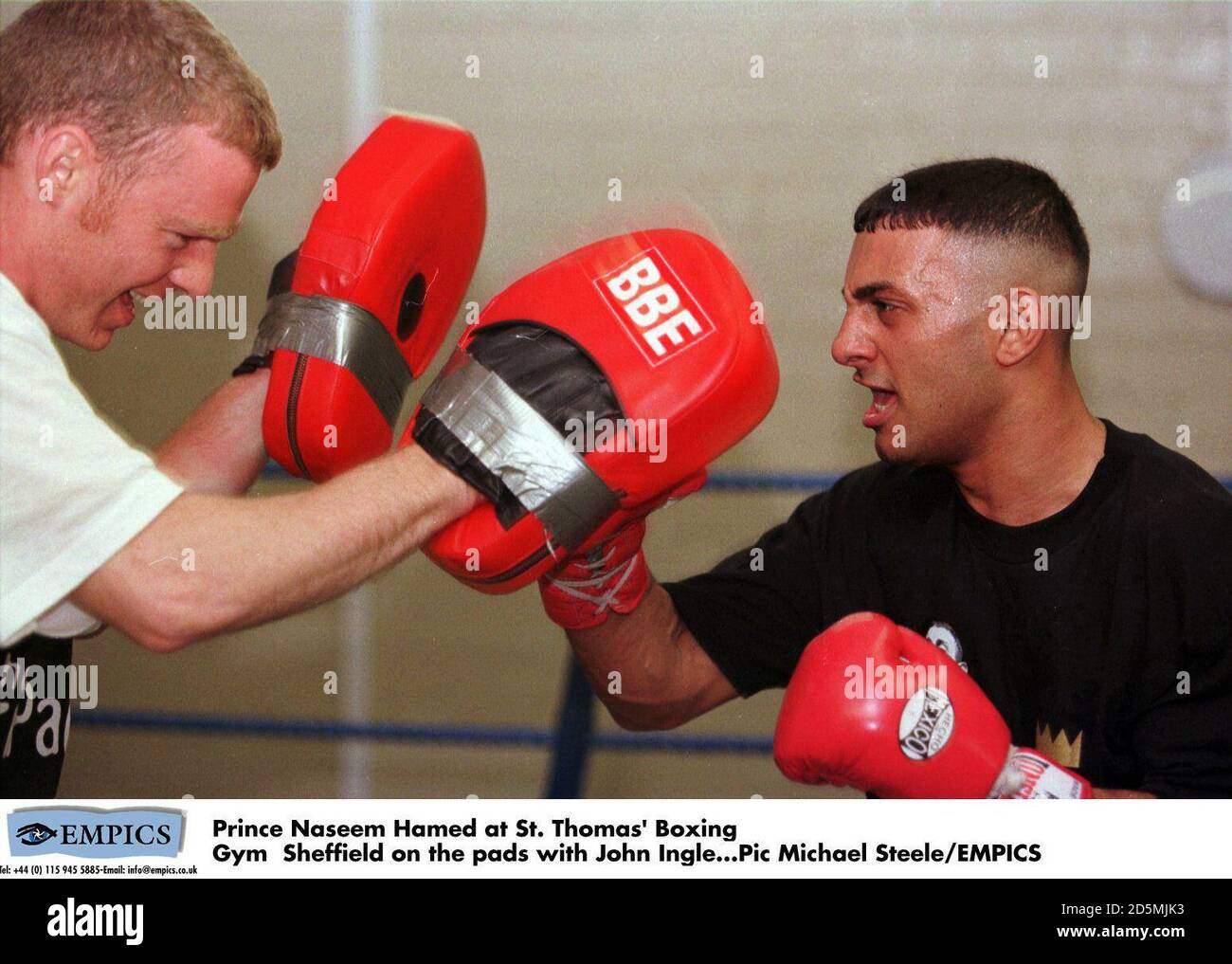 Prince Naseem Hamed at St. Thomas' BoxingrGym Sheffield on the pads ...