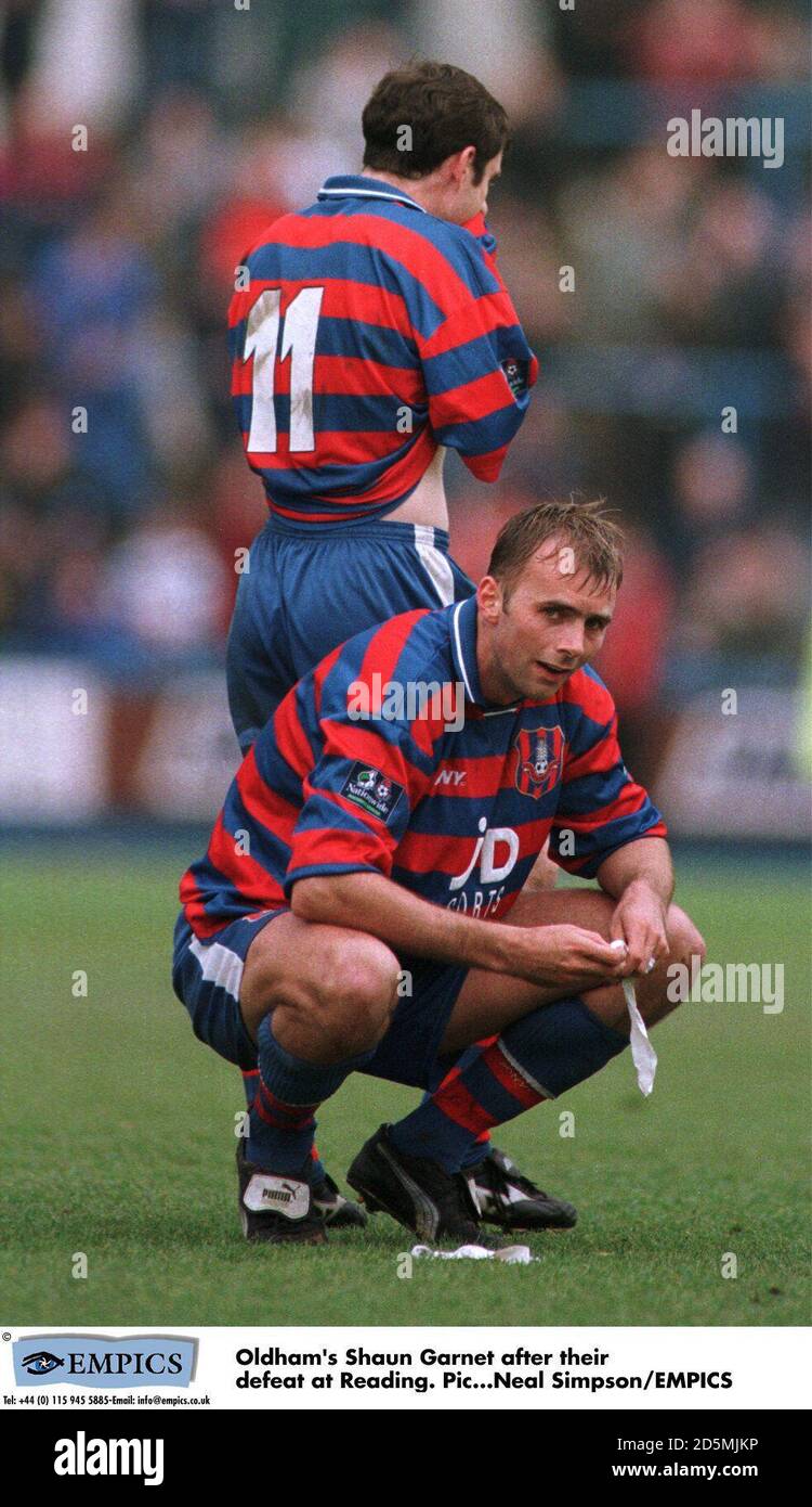 Oldham Athletic's Shaun Garnet after their defeat at Reading Stock ...