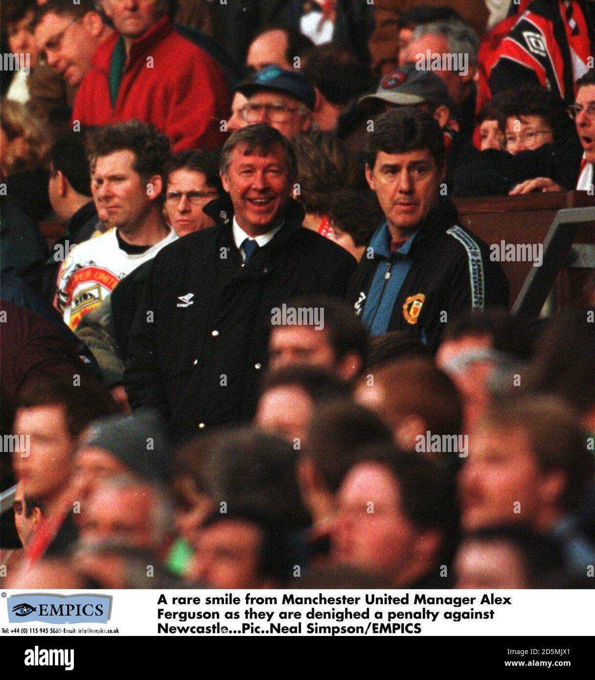 A rare smile from Manchester United Manager Alex Ferguson as they are ...