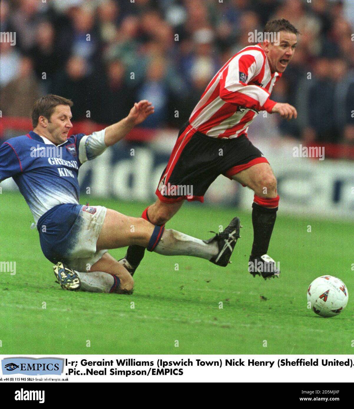l-r; Geraint Williams (Ipswich Town) Nick Henry (Sheffield United Stock ...