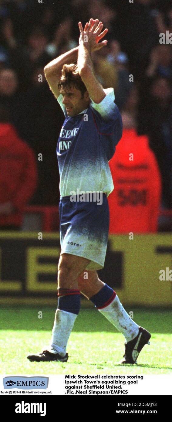 Mick Stockwell celebrates scoring Ipswich Town's equalizing goal ...