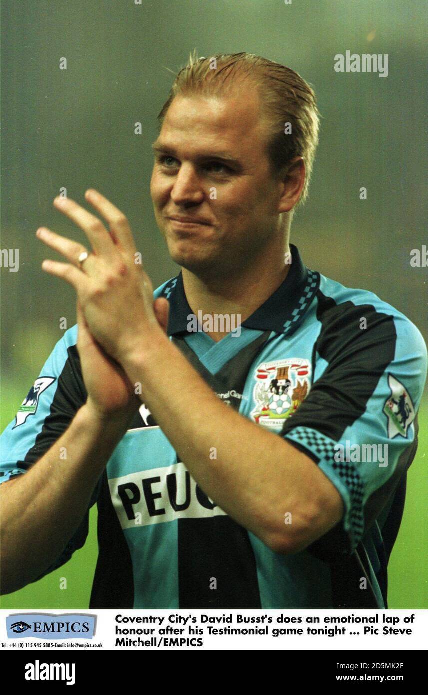 Coventry City's David Busst does an emotional lap of honour after his ...
