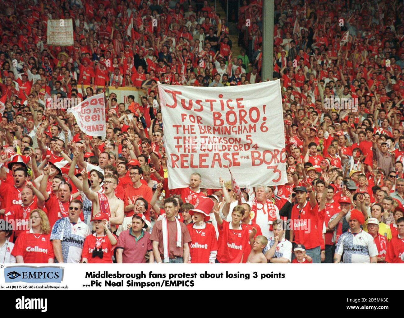 Middlesbrough fans protest about losing 3 points Stock Photo - Alamy